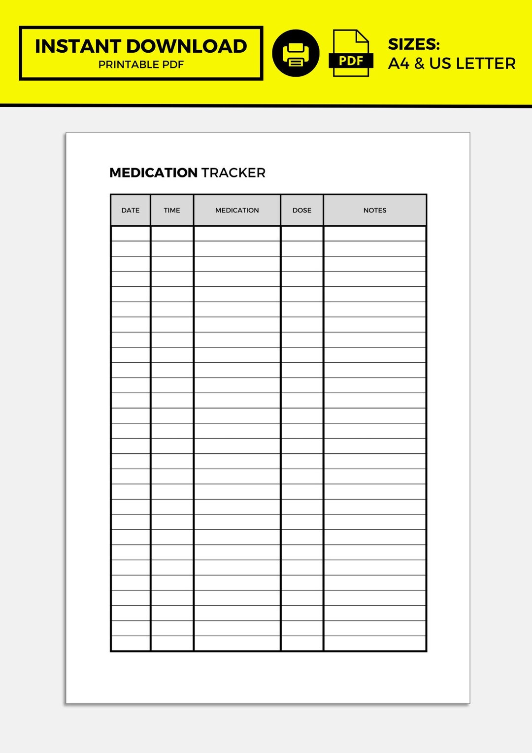 Medication Tracker, Medication Log, Medication Tracker Printable ...