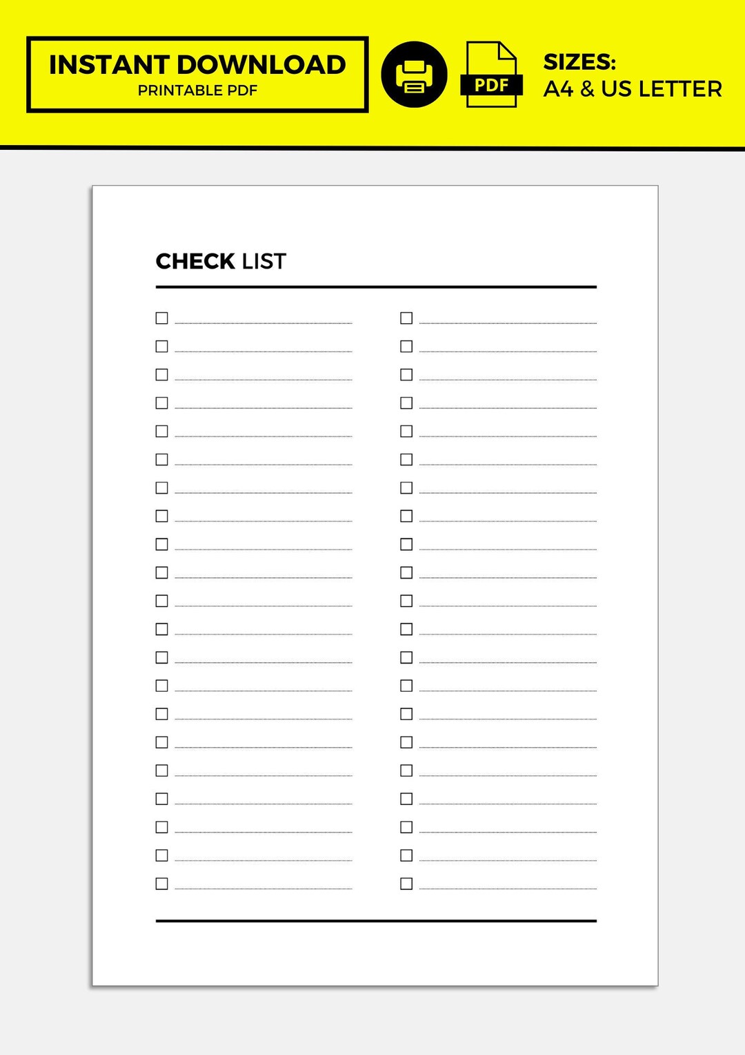 Checklist Template, Checklist Planner, Checklist Printable, Check List ...