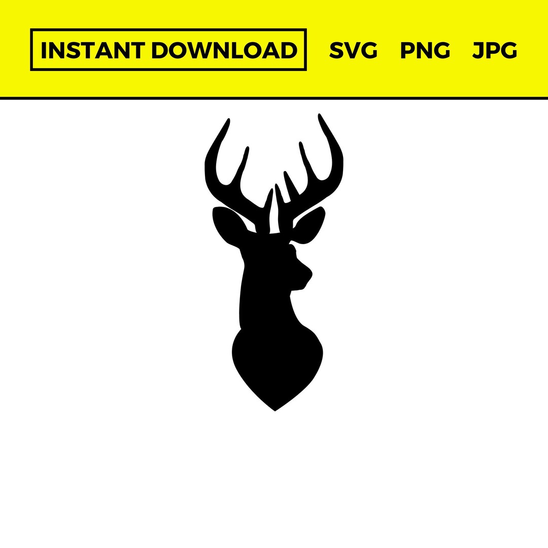 Stag Head Svg Stag Head Png Stag Head Silhouette Stag Head Image Stag Head Etsy