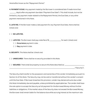 Promissory Note Promissory Note Template - Etsy UK