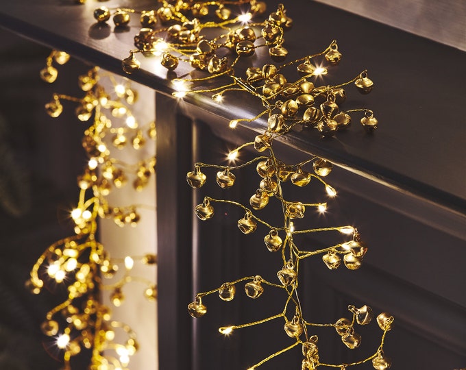 Golden Bells String Lights Cheery Christmas Decoration - Etsy