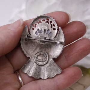 Two Toned Pewter Guardian Angel Brooch Vintage Angel With Bow Jac Win ...