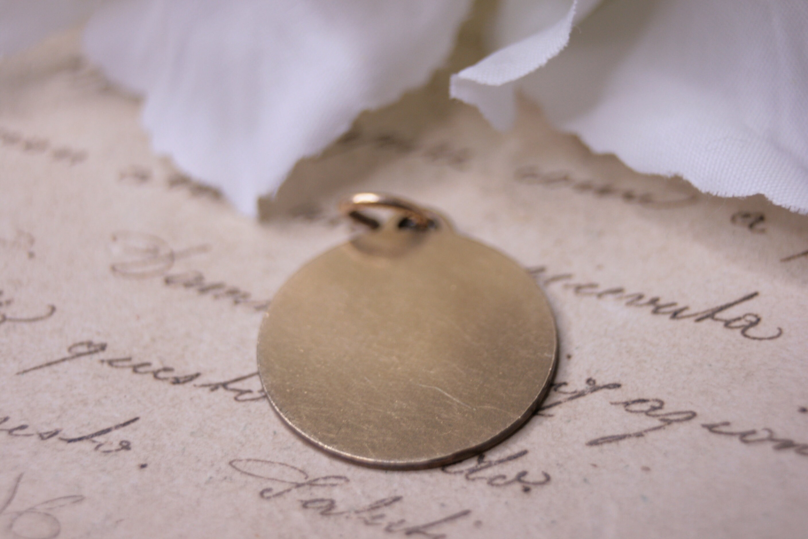 Gold Color Engraved Initial Medallion Vintage Monogram - Etsy