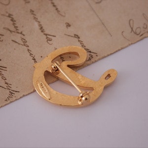 Avon Initial Letter D With Rhinestones Vintage Gold Tone Cursive Letter ...