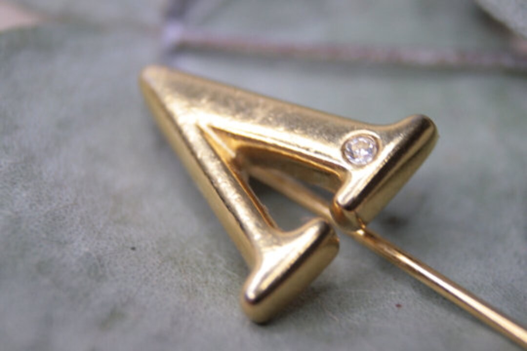 Vintage Gold Tone 3D Monogram Letter "a" Stick Pin Tie, Initial Classic ...
