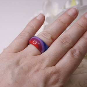Vintage Plastic Rainbow Ring Chunky Colorful Ring - Etsy