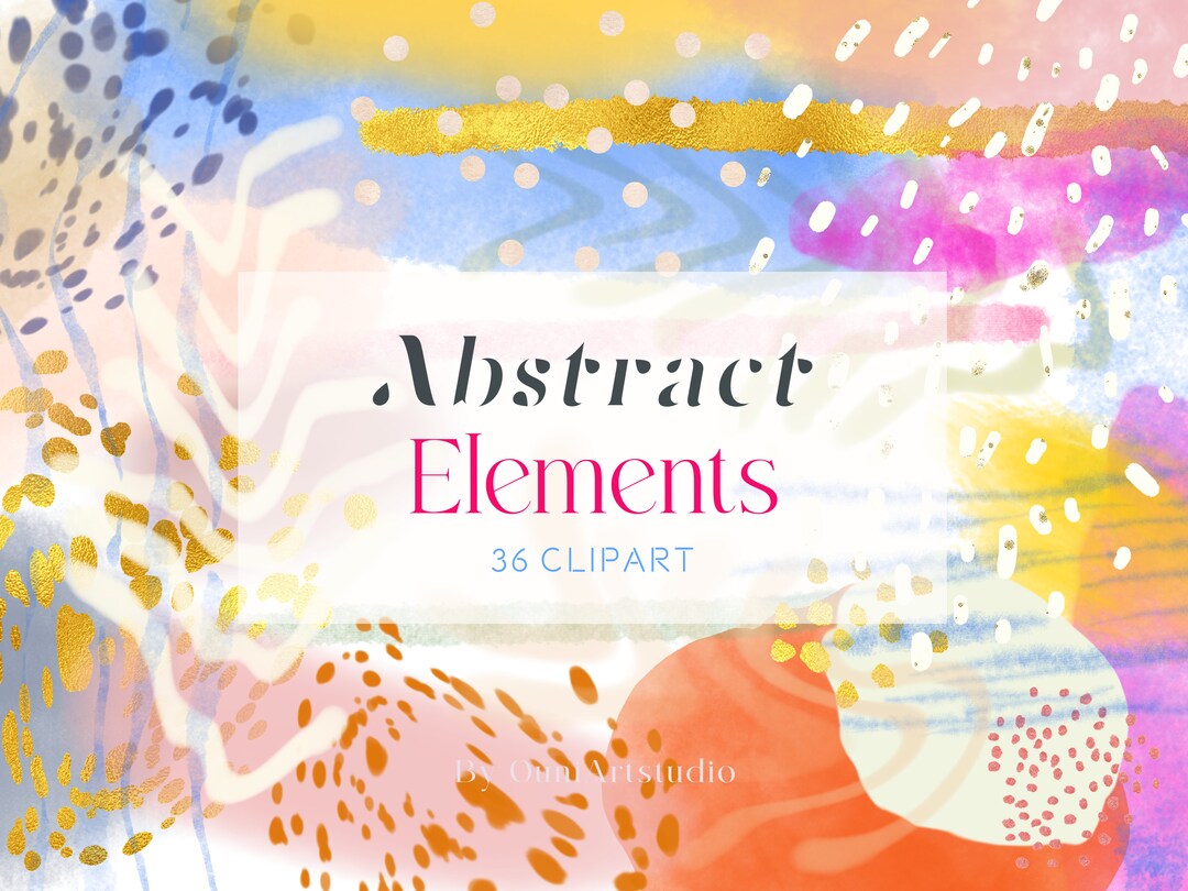 Watercolor Abstract Clipart, Digital Elements PNG, Abstract Shapes ...