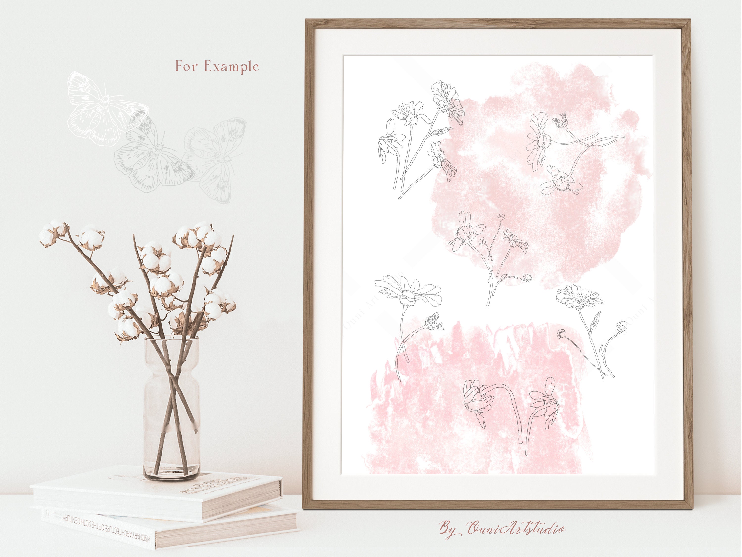 Daisies PNG, Daisy Line Art, Floral Clipart, Botanical Clipart ...