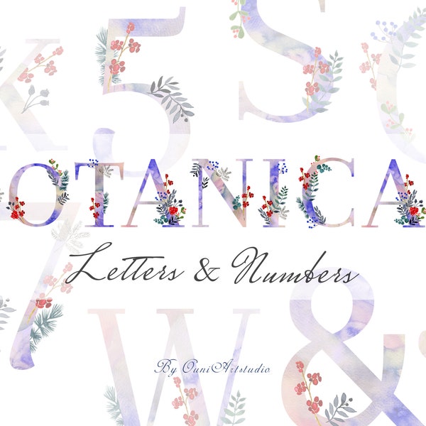 Wildflower Alphabet Clipart - Etsy