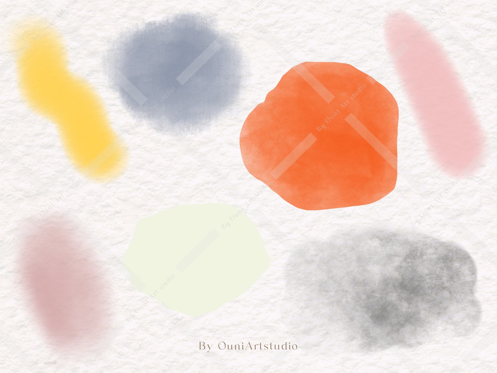 Watercolor Abstract Clipart, Digital Elements PNG, Abstract Shapes ...