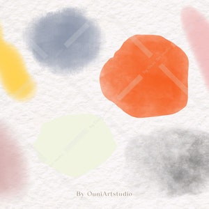 Watercolor Abstract Clipart, Digital Elements PNG, Abstract Shapes ...