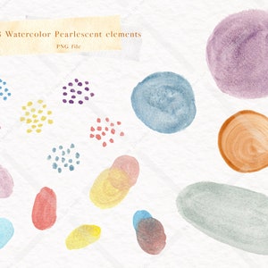 Abstract Clipart, Watercolor Elements, Abstract Shapes, Gold Pink Blue ...