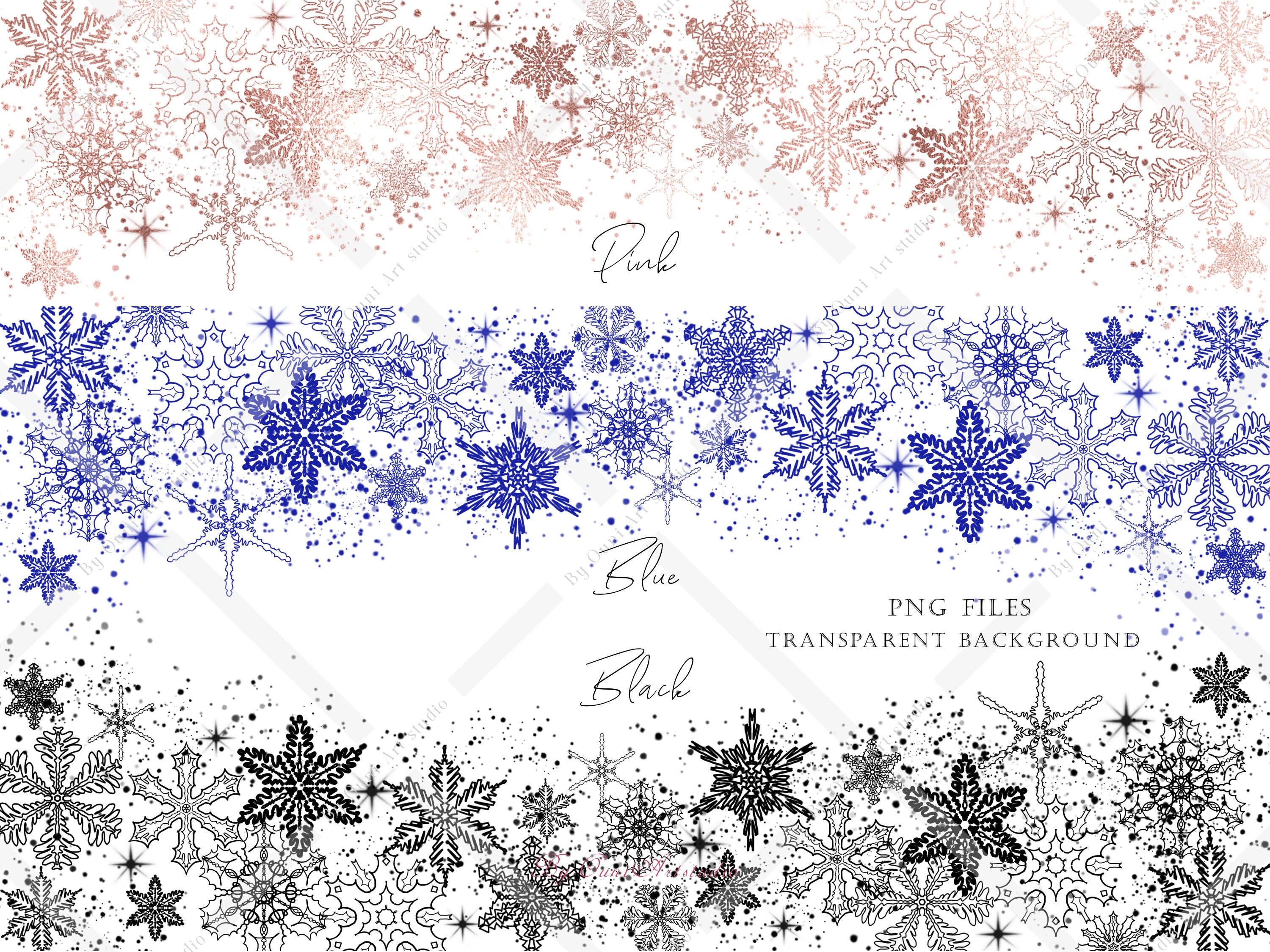Christmas Snowflakes Clipart, Winter Clipart, Snowflake Borders Clipart ...