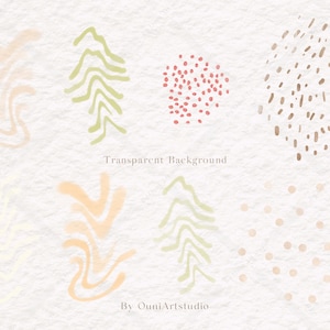 Watercolor Abstract Clipart, Digital Elements PNG, Abstract Shapes ...