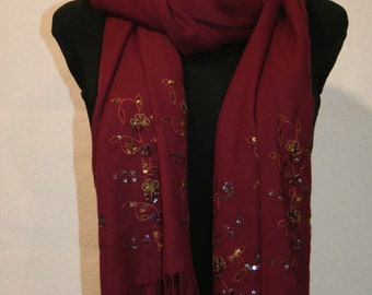 Wine Color Scarf | Etsy