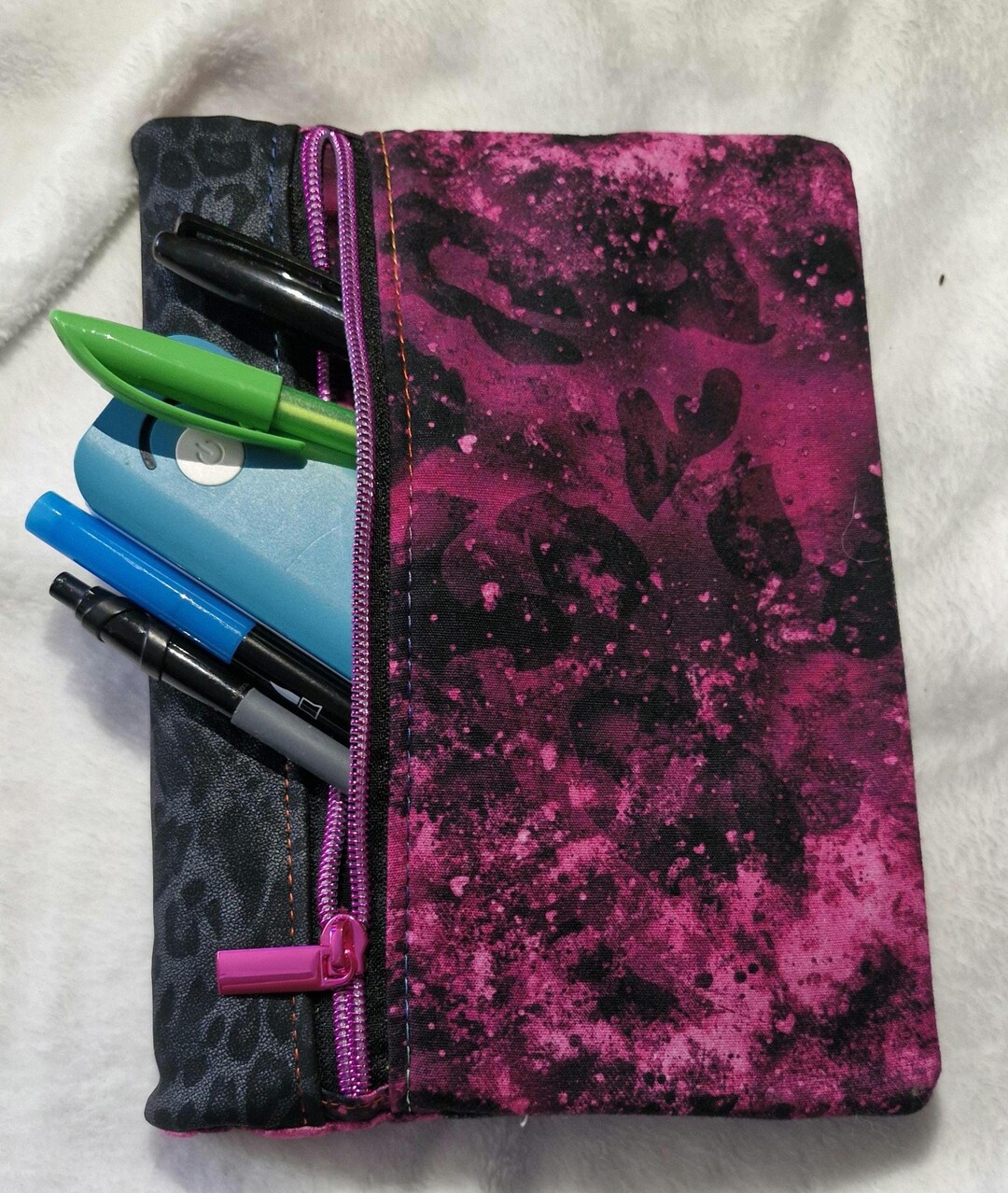 Stunning Handmade Leopard Print Notebook Cover A5. Zippered Pocket for ...
