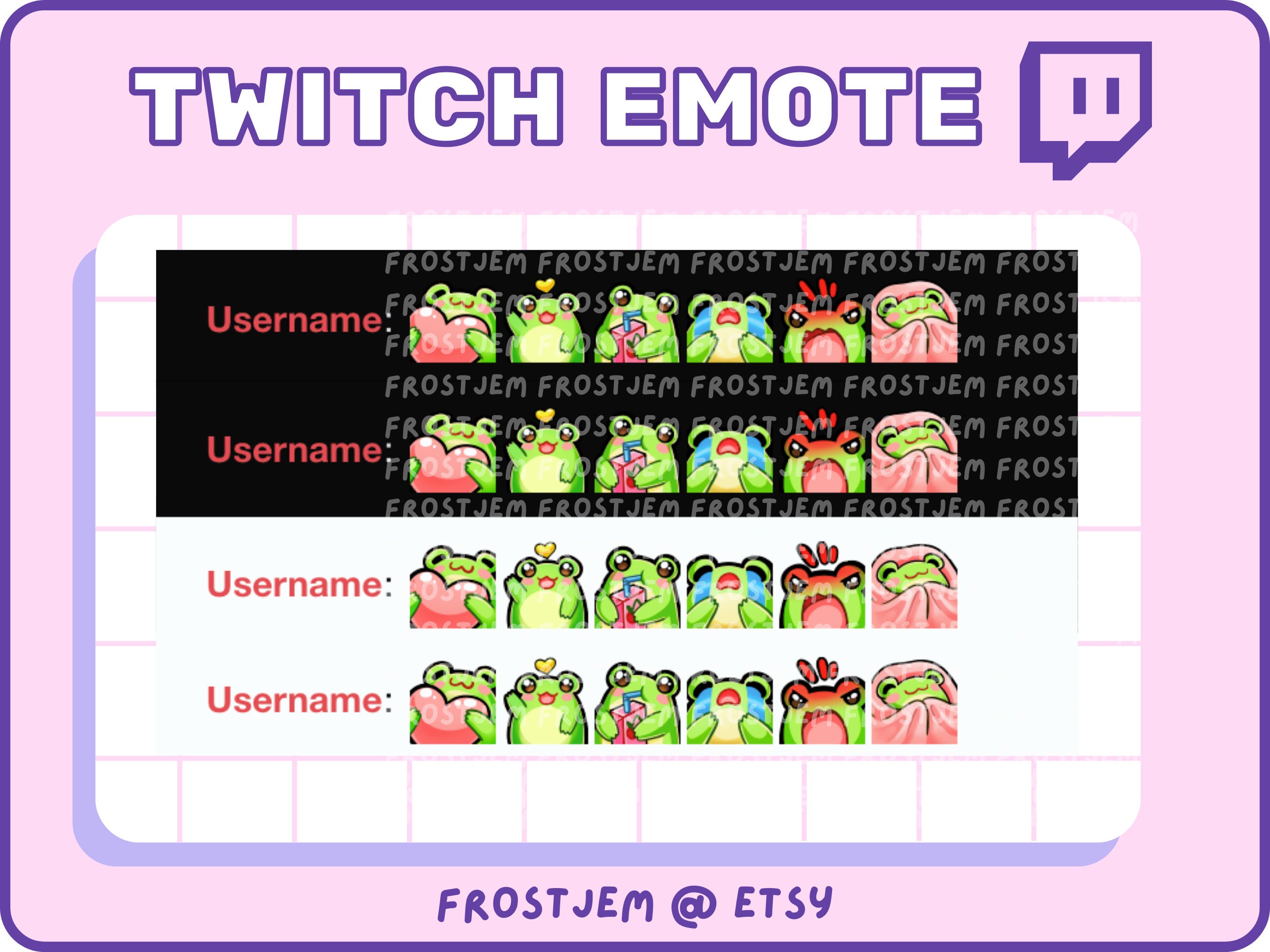 Frog Emotes BIG PACK 12 Twitch Emotes | Discord | Youtube | Emote Pack ...