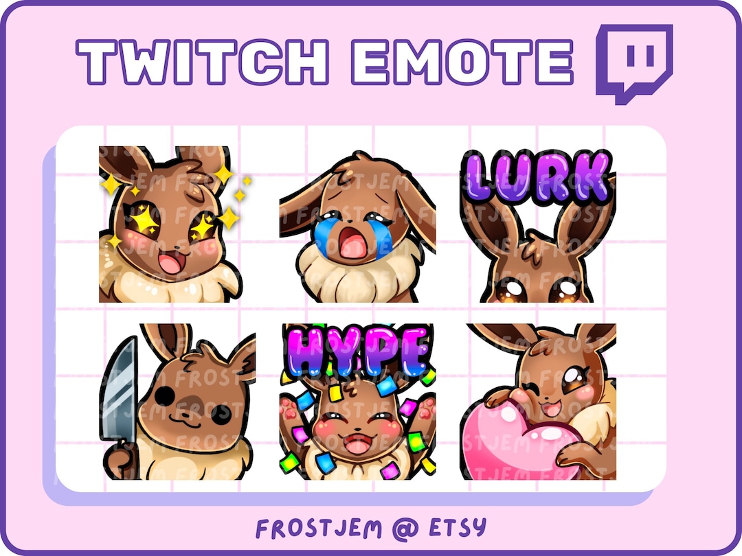 Eevee Emote Pack for Twitch | Discord | Youtube | Kawaii | Pocketmon ...