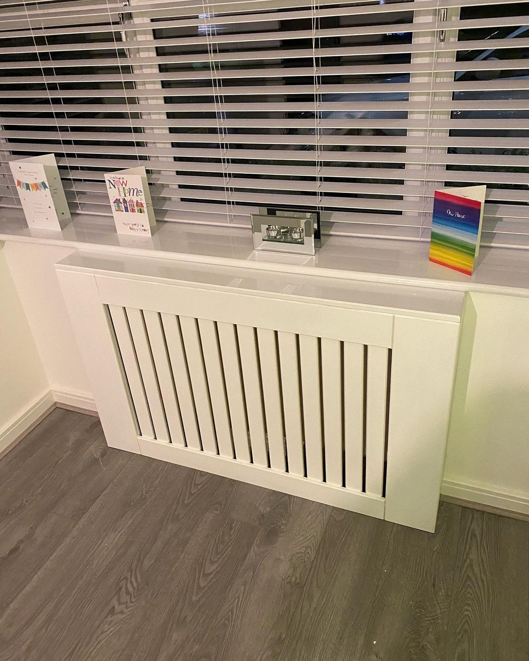 Radiator Cover White Vertical Slat All Made to Measurebespoke White ...