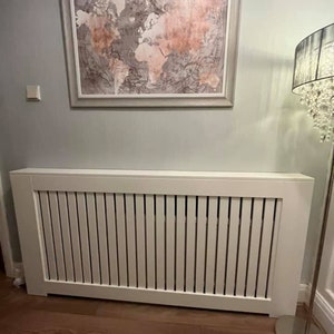 Bespoke White Vertical Slat Radiator Cover - Made to Measure - Etsy