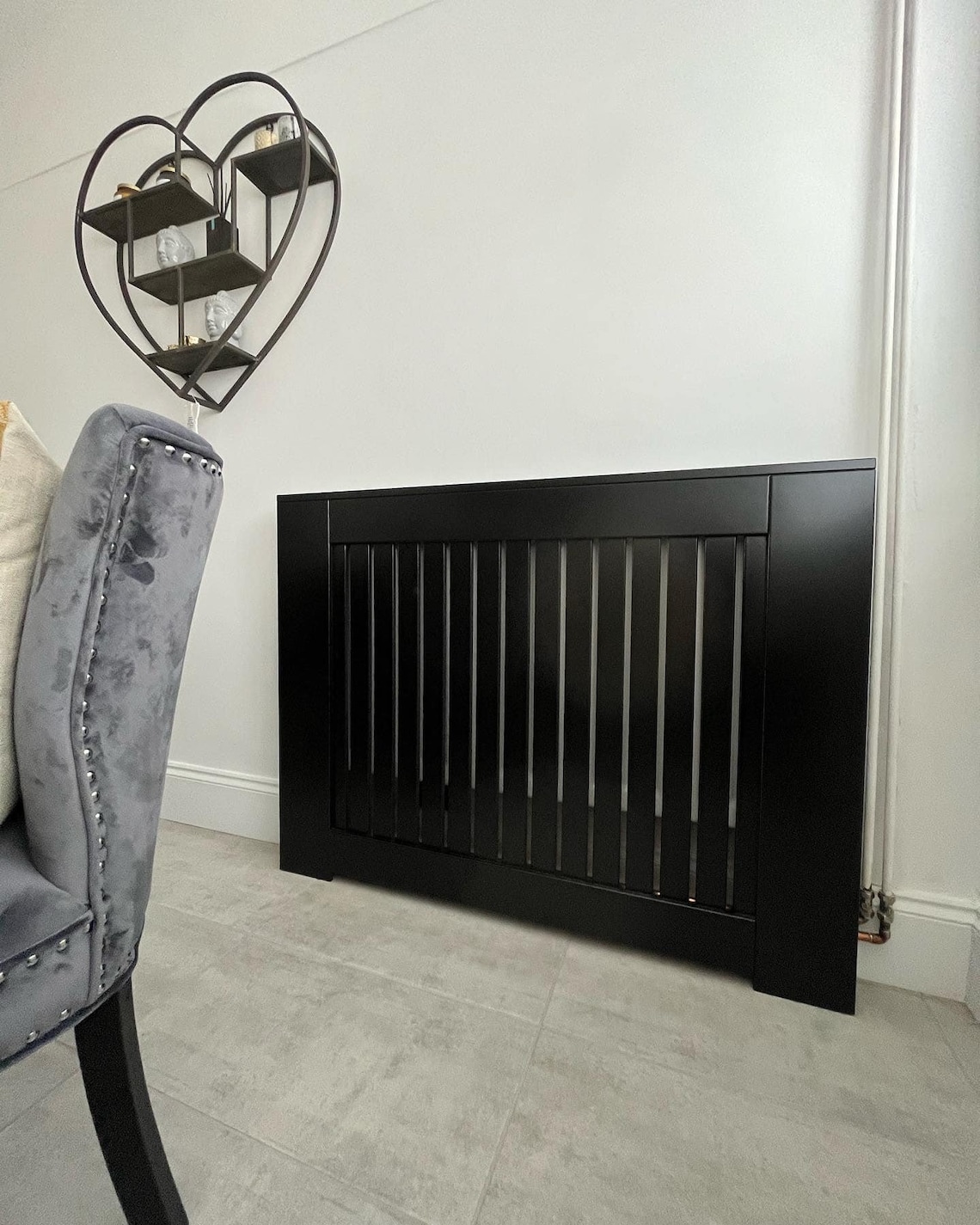 Black Vertical Slat Radiator Cover - Made to Measure - Etsy