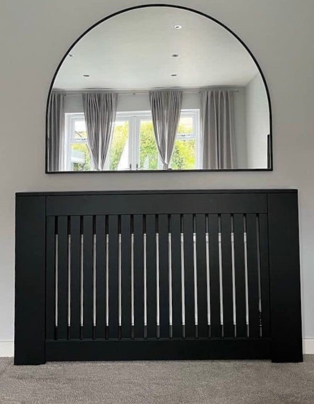 Black Radiator Cover - Vertical Slatsblack Vertical Slat Radiator Cover ...