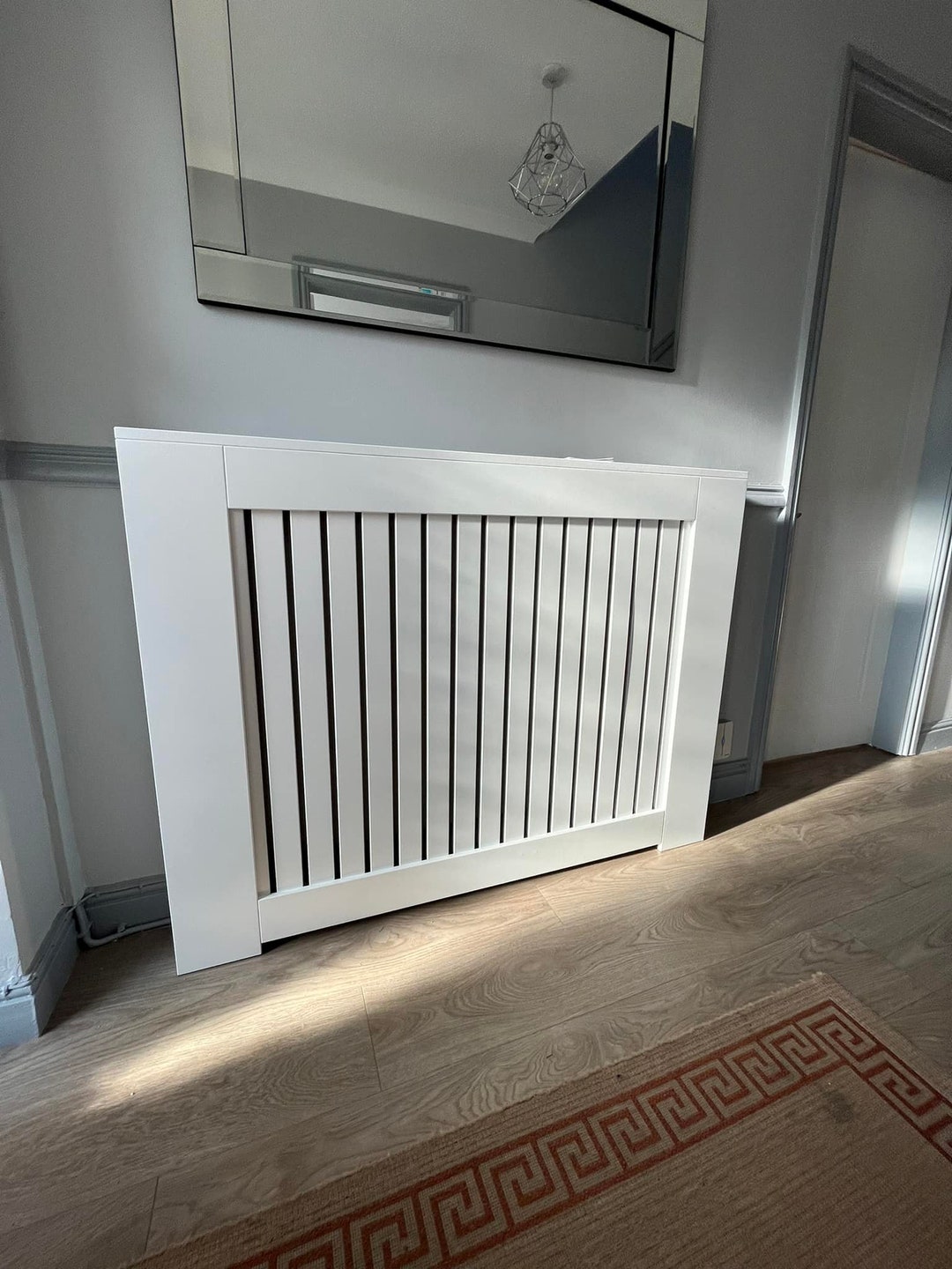 Radiator Cover White Vertical Slat All Made to Measurebespoke White ...