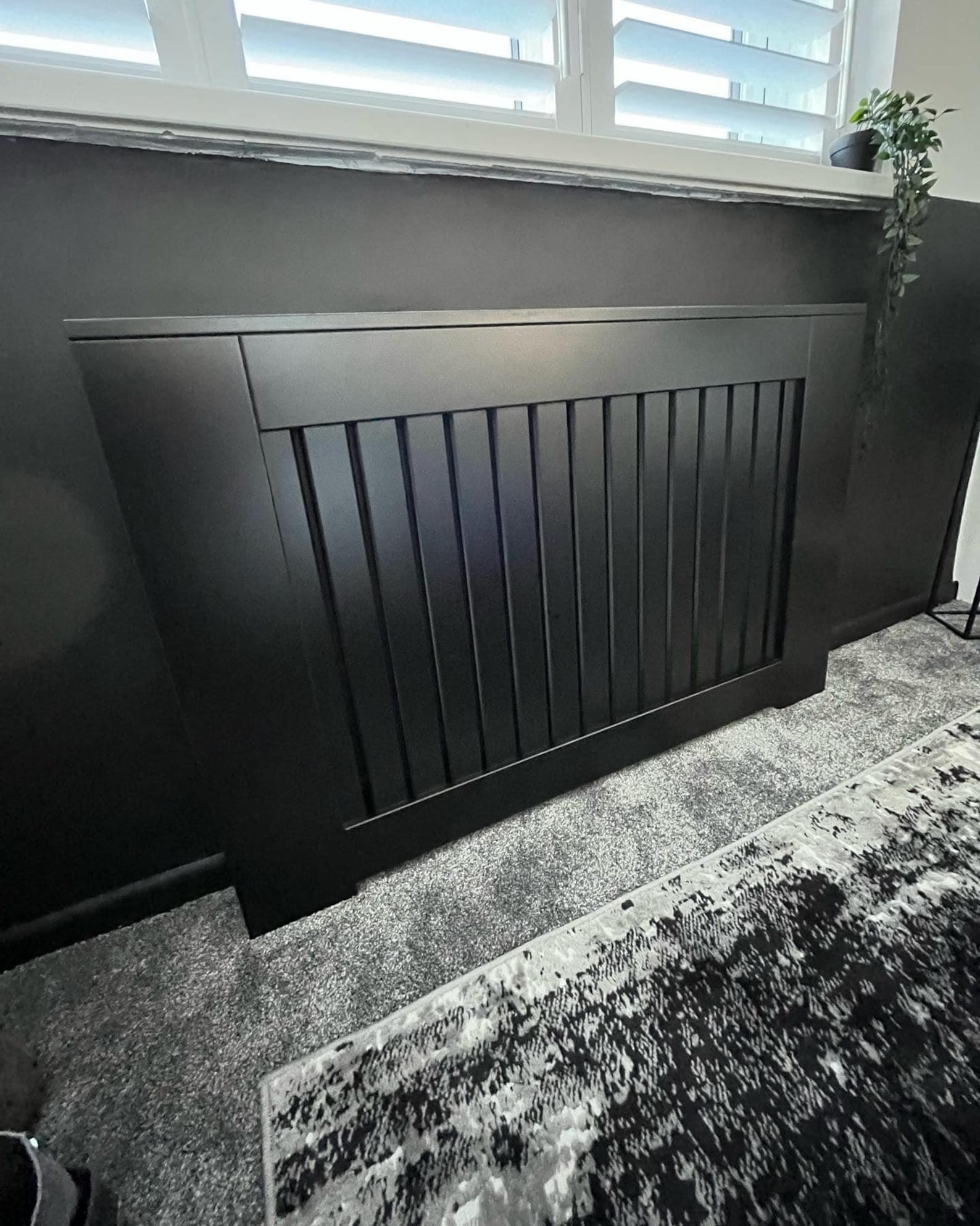 Black Vertical Slat Radiator Cover - Made to Measure - Etsy