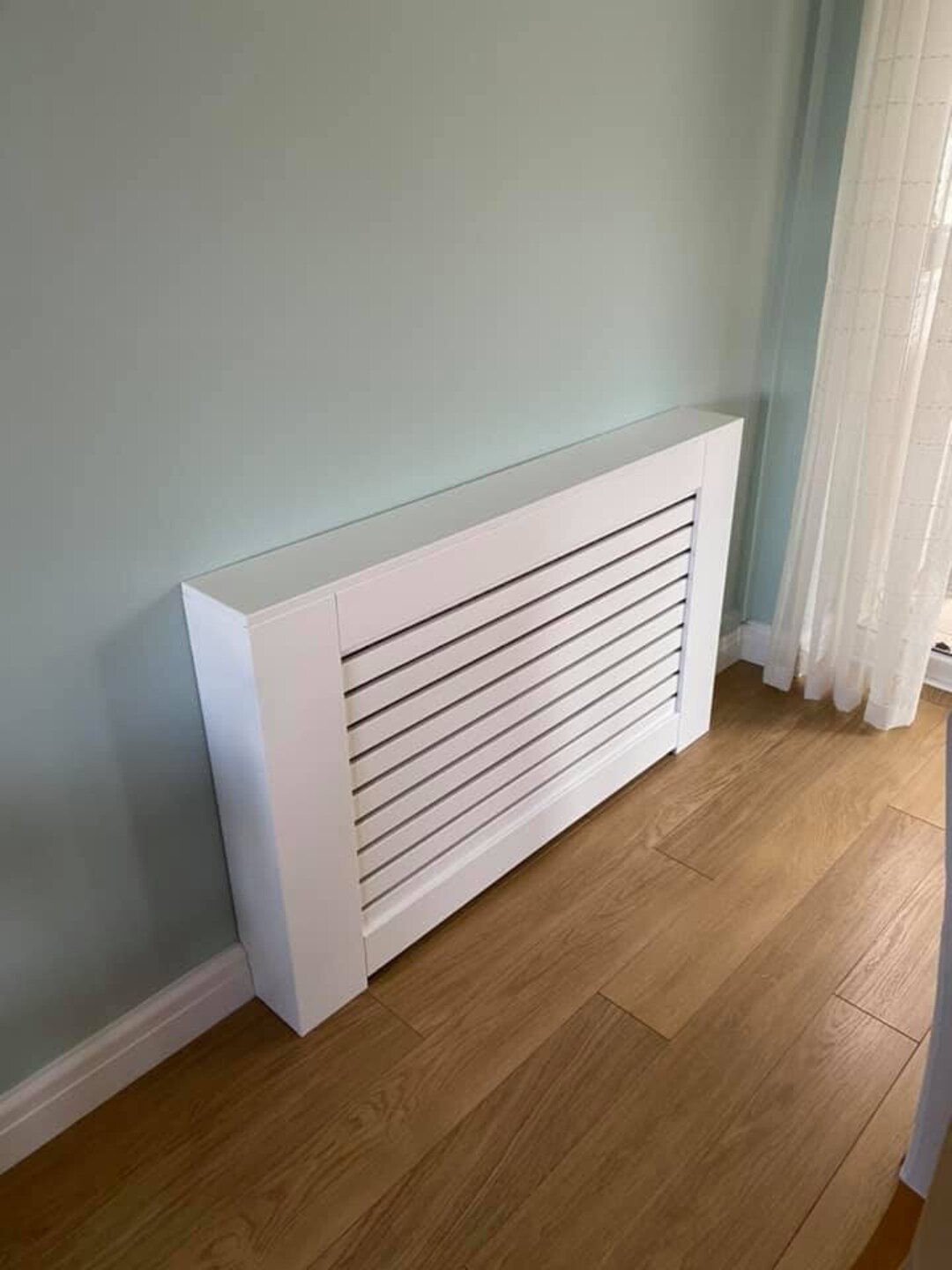 Radiator Cover White - Horizontal Slatsbespoke White Horizontal Slat ...