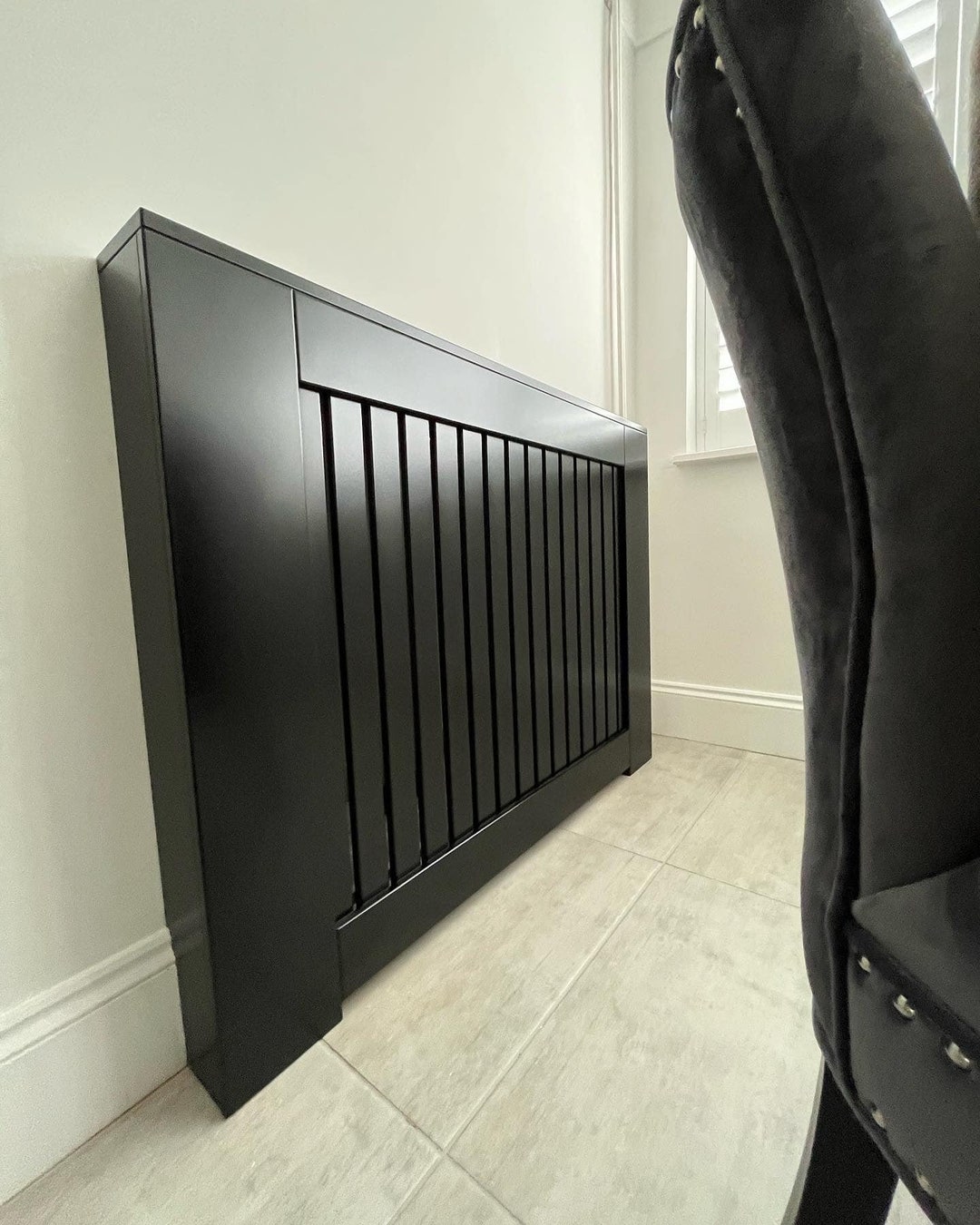 Black Radiator Cover - Vertical Slatsblack Vertical Slat Radiator Cover ...