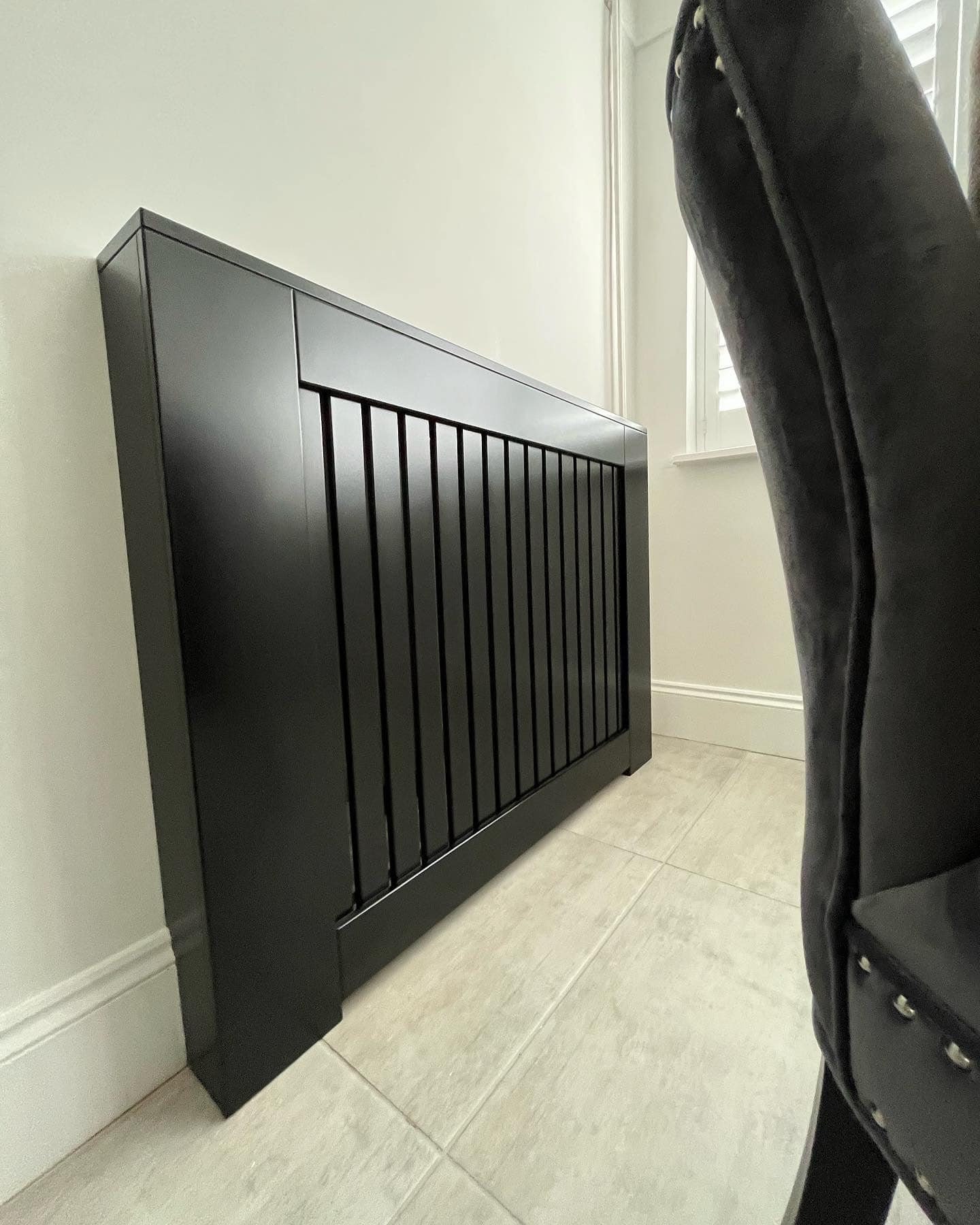Black Darcey Radiator Cover - Vertical Slats Black Radiator Cover - Etsy UK