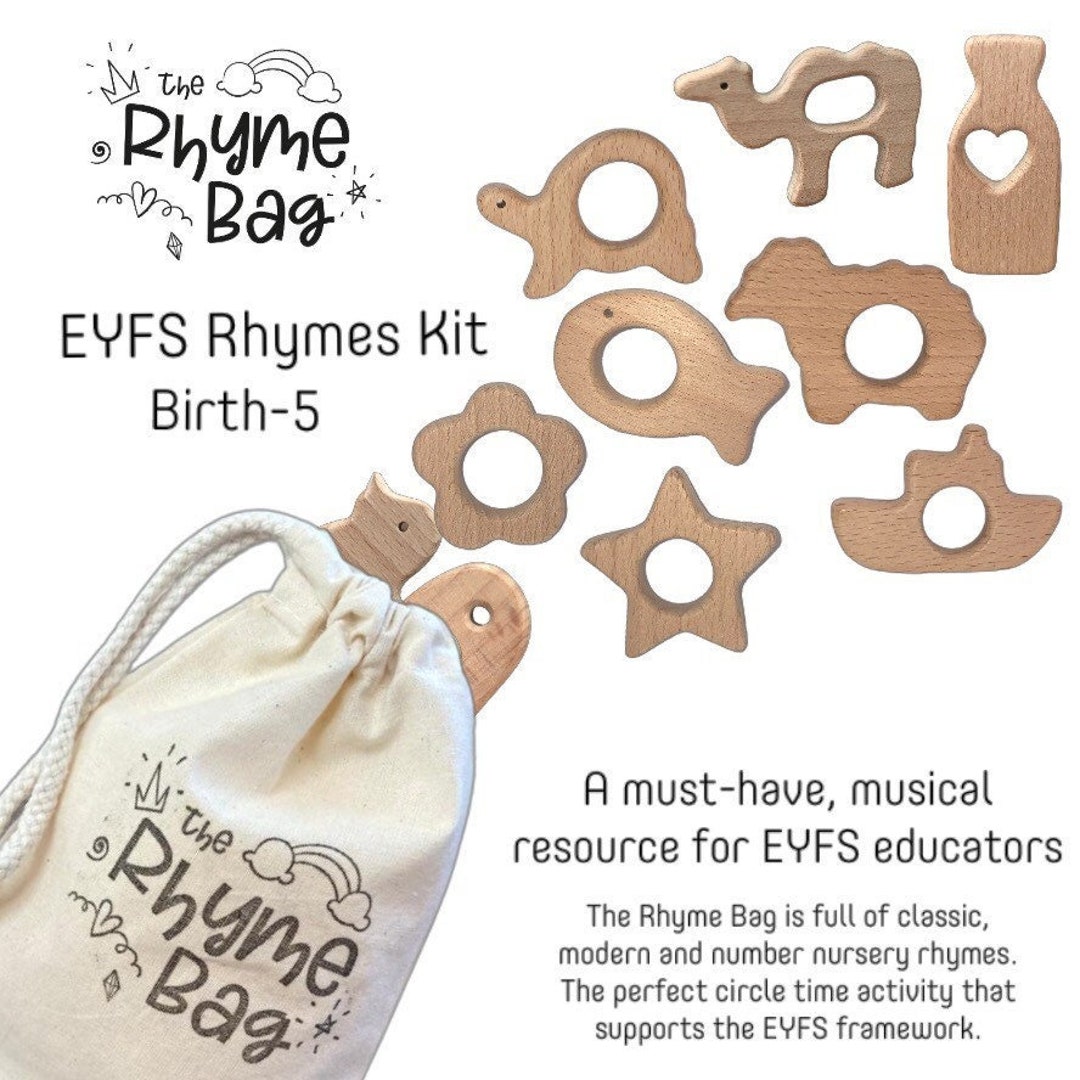Wooden Nursery Rhyme Song Bag A Durable EYFS Teaching Resource Perfect ...