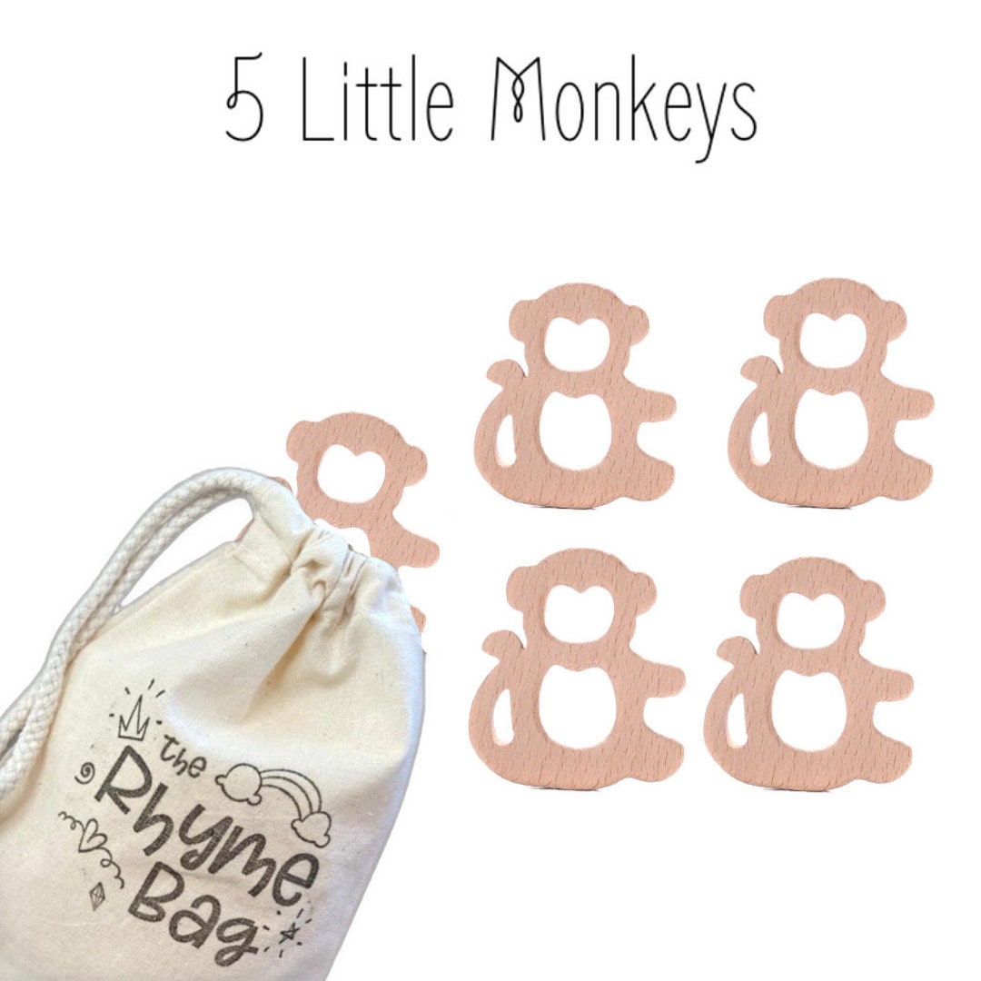 5 Little Monkeys Wooden Play Set. - Etsy UK