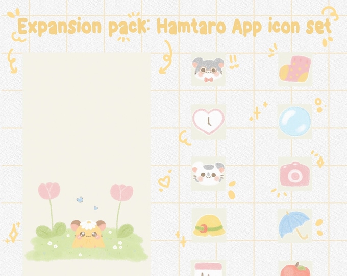 Kawaii App Icon Pack + Wallpapers for Ios and Android / Cute App Icon ...