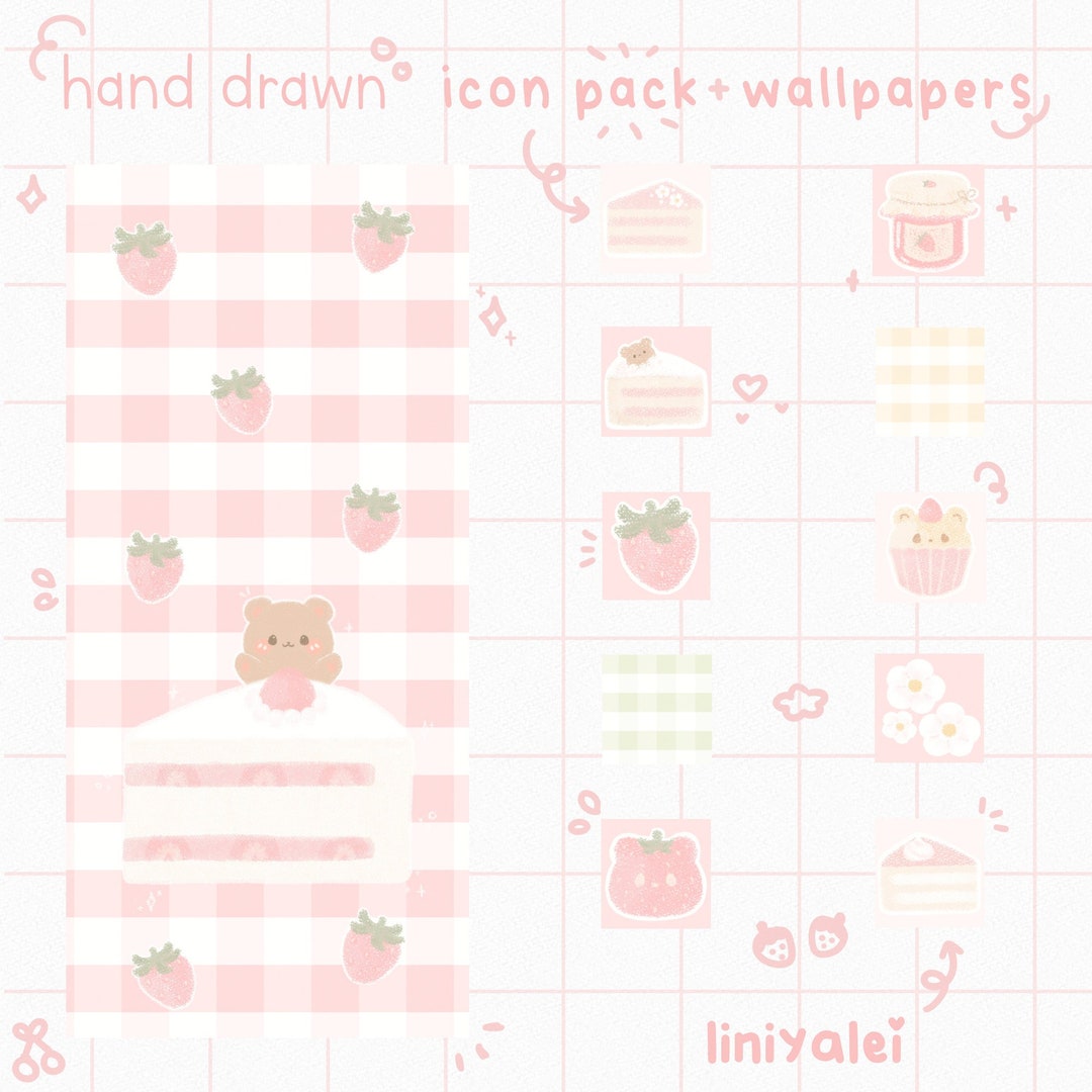 Kawaii App Icon Pack + Wallpapers for Ios and Android / Cute App Icon ...