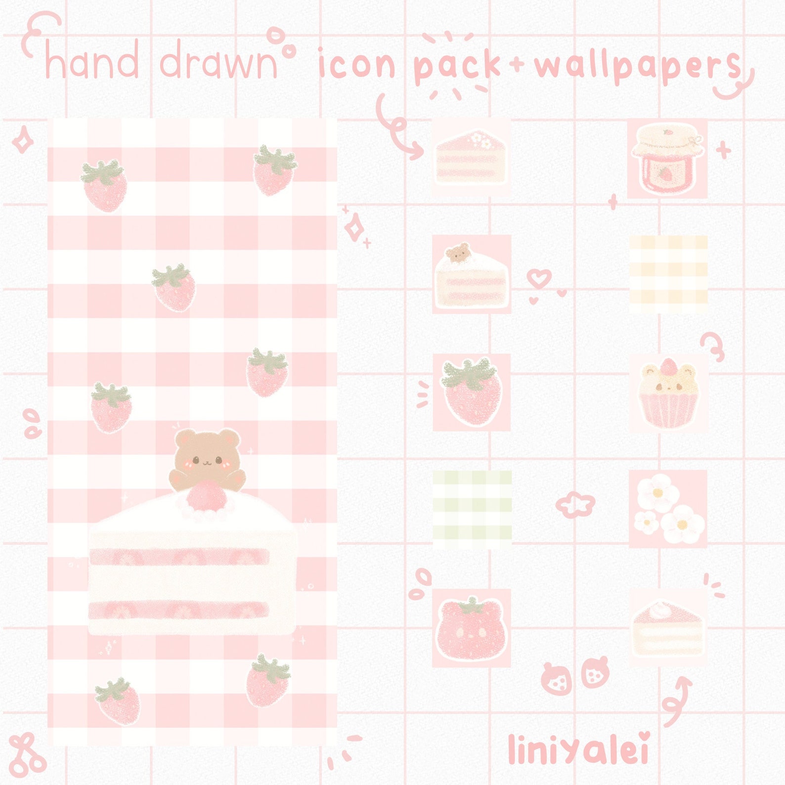 Kawaii App Icon Pack + Wallpapers for Ios and Android / Cute App Icon ...