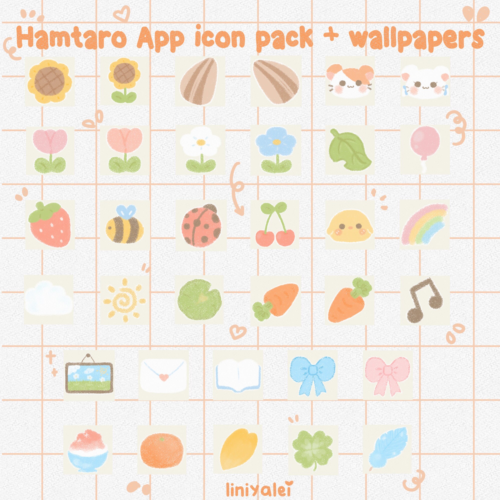 Hamtaro App Icon Pack Wallpapers / Cute App Icon Pack | Etsy