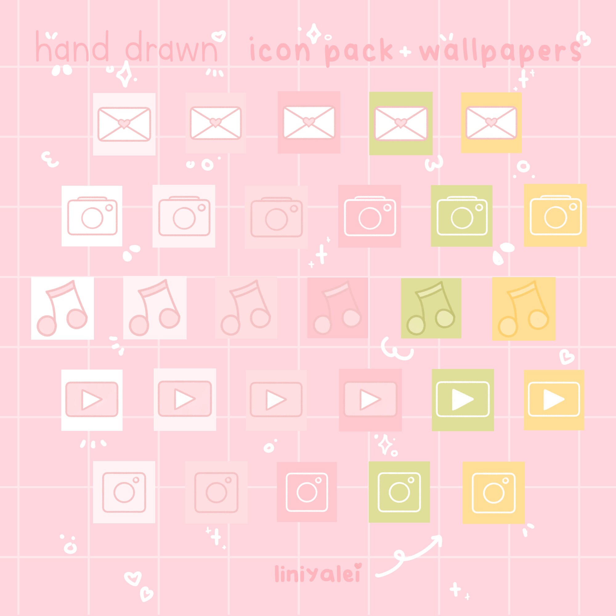 Kawaii App Icon Pack Wallpapers for Ios and Android / Cute - Etsy Canada