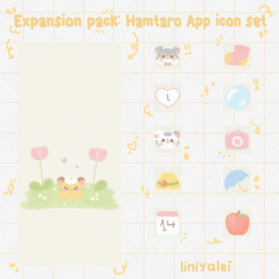 Hamtaro App Icon Set: Expansion Pack / Cute App Icon Pack + Wallpaper ...