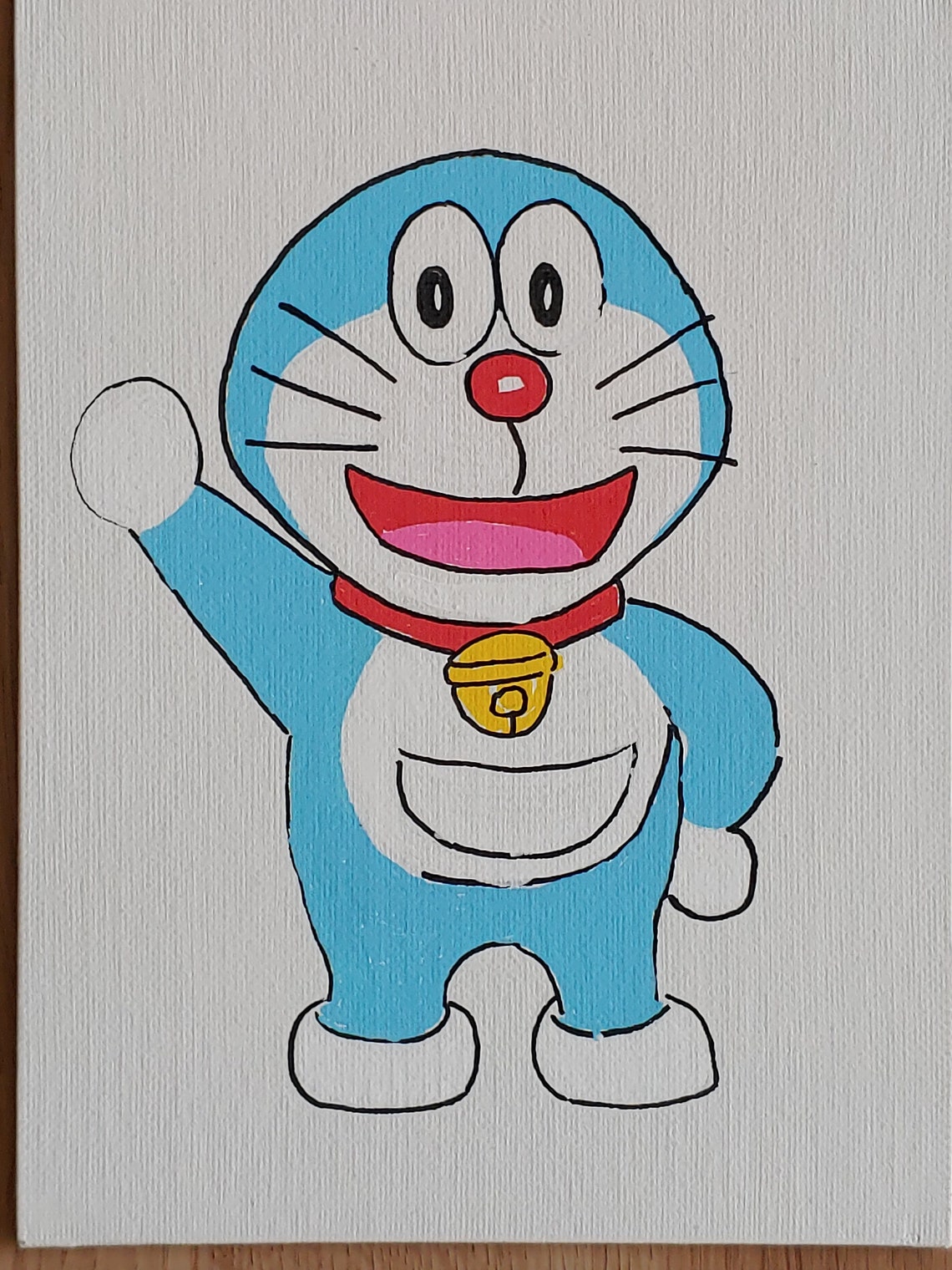 Doraemon Hand Painted Acrylics on Canvas Board Size 8 In. X - Etsy
