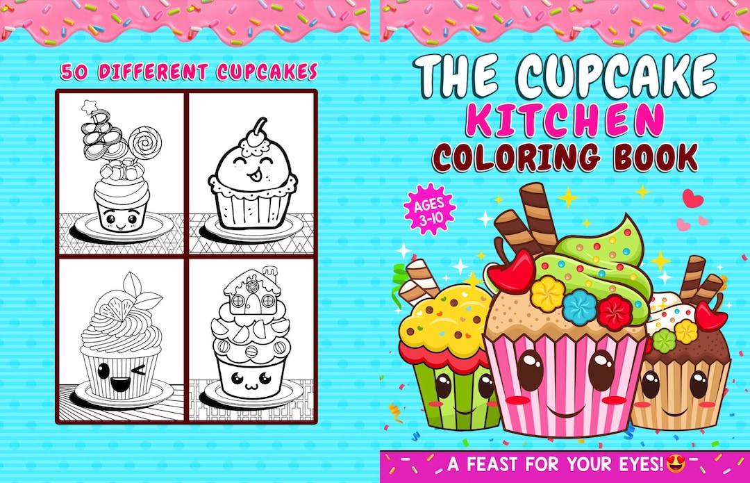 51 Cute Cupcakes Coloring Book for Toddlers and Children - Etsy