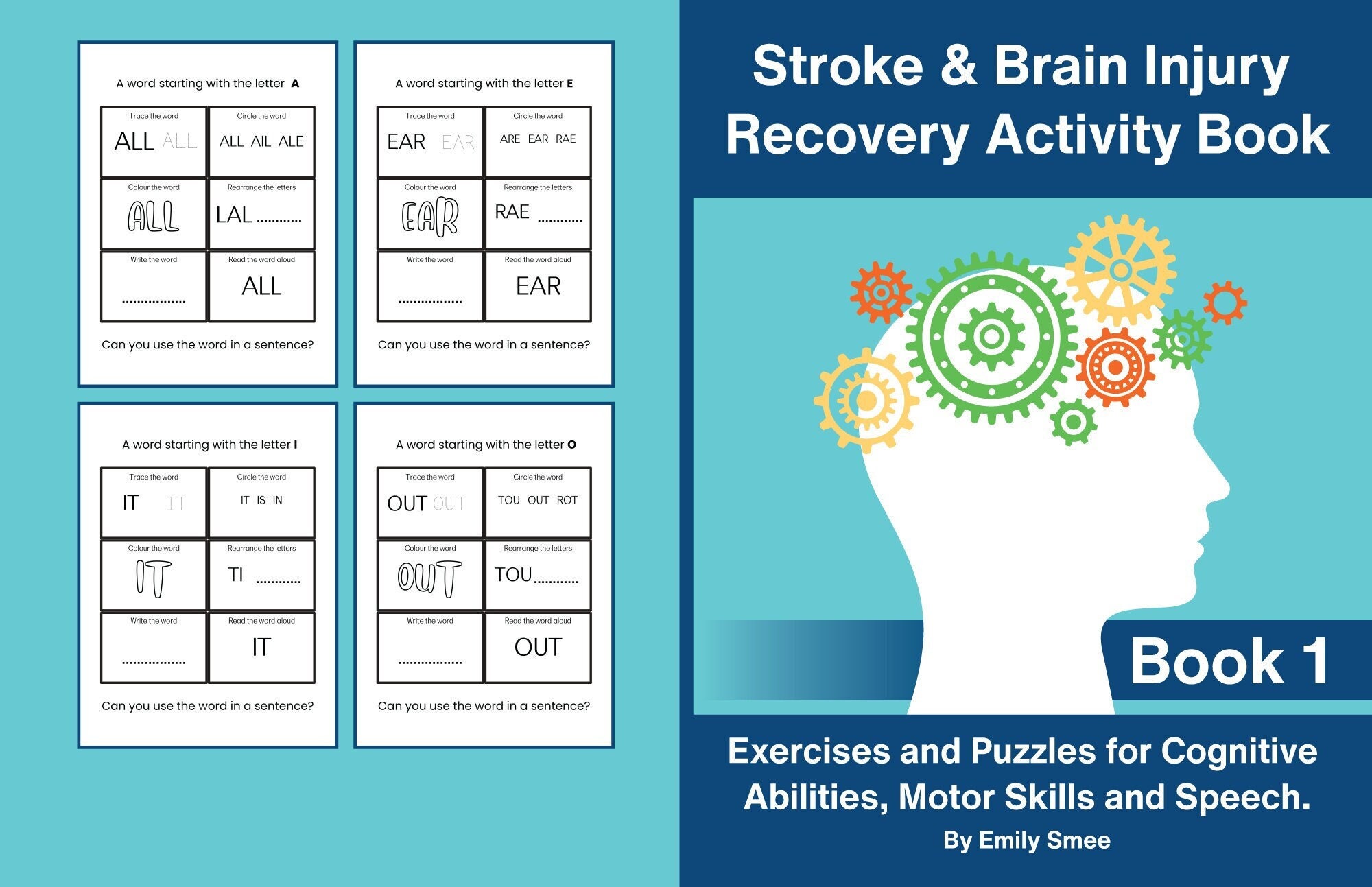 71 Page Stroke & Brain Injury Recovery Word Activity Book 1: Stroke ...