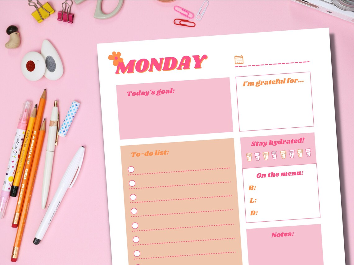 Girly Planner, Personal Daily Planner, Work From Home Planner ...