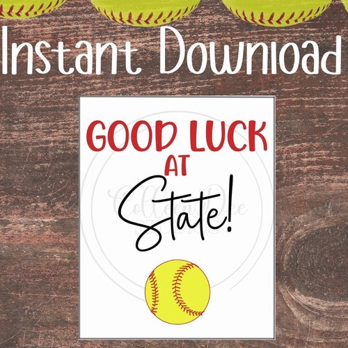 Softball Good Luck Tags Softball Team Treat Labels Printable - Etsy