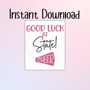 CHEER Good Luck at State Printable Tag Team Good Luck Tag - Etsy