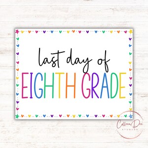 FIRST and LAST Day of EIGHTH Grade Sign Set | 1st Day of 8th Grade ...
