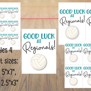 VOLLEYBALL Good Luck at Regionals! Printable Tag | Team Good Luck Tag ...
