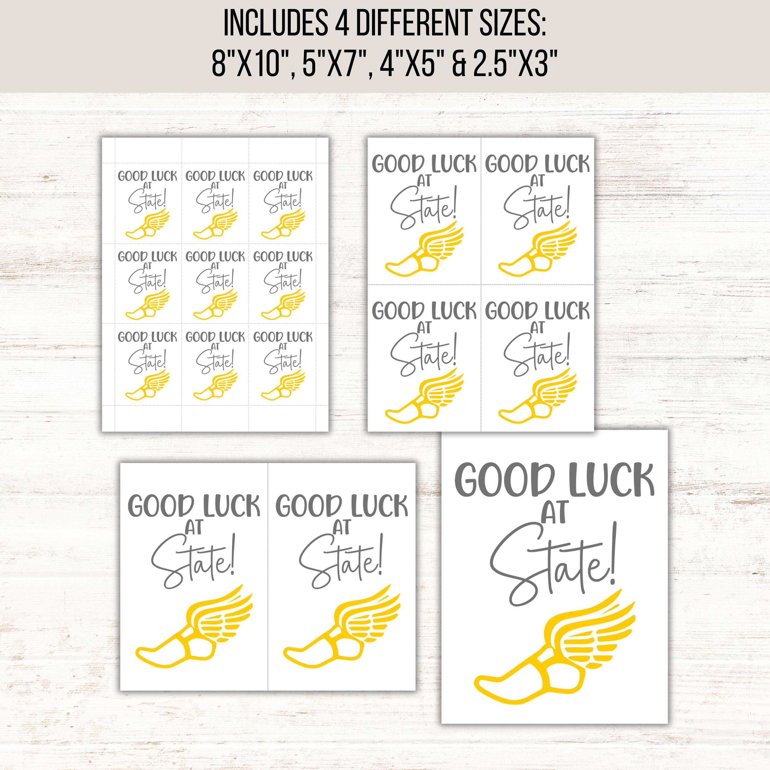 Cross Country Track Good Luck at State Printable Tag | State Printable ...