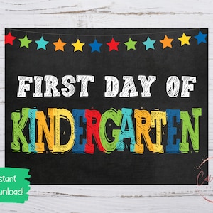 FIRST and LAST Day of KINDERGARTEN Sign Set 1st Day of Kinder Printable ...