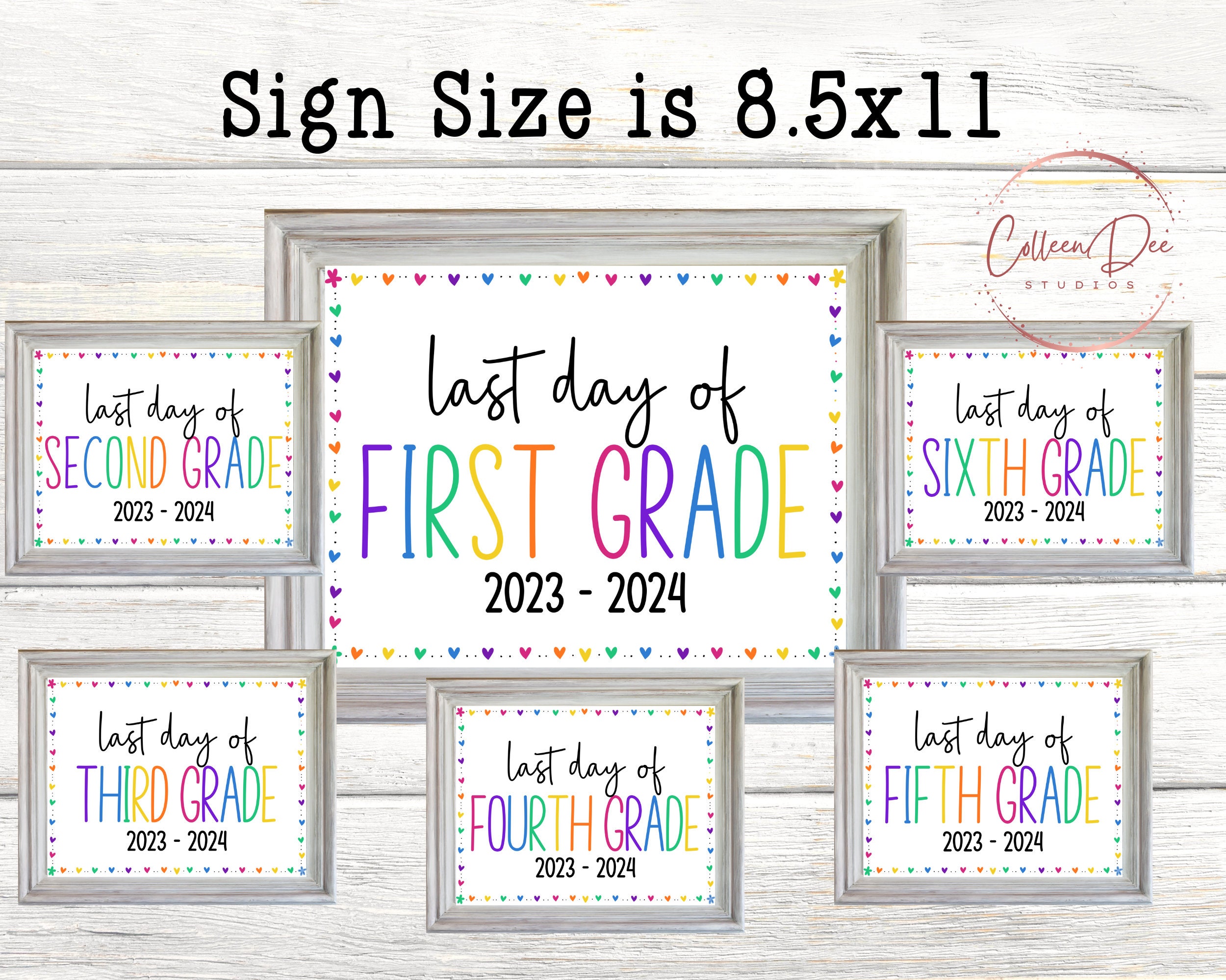 Last Day of School 2023-2024 Sign Bundle Includes 18 Signs 1st 2nd 3rd ...